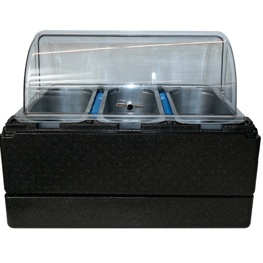 Gelato Cooler & Carrier for 3-5L Pans with 2 FB Plates (with Rolling C ...